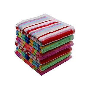 Oeleky Kitchen Towel Pack of 6, Absorbent Cotton Dish Towels for Kitchen 15x26 Inches, Stripe Design Kitchen Hand Towels