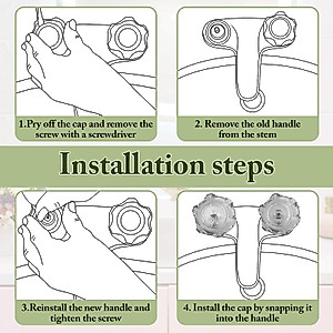 ZephyrJazz Shower Knob Replacement, Compatible with Phoenix Mobile Home Sink Tub Shower, Acrylic Bathtub Knobs Parts, Clear Faucet Handles with 17pt Spline Point Broach Center Hole(1 Pair)
