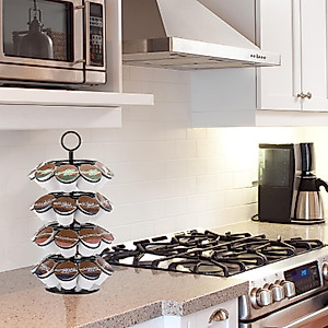 Tecbeauty Coffee Pod Holder, K Cup Holders for Counter, K Cup Carousel, Coffee Pods Storage Organizer Stand (Capacity of 36 Pods) - Rotatable