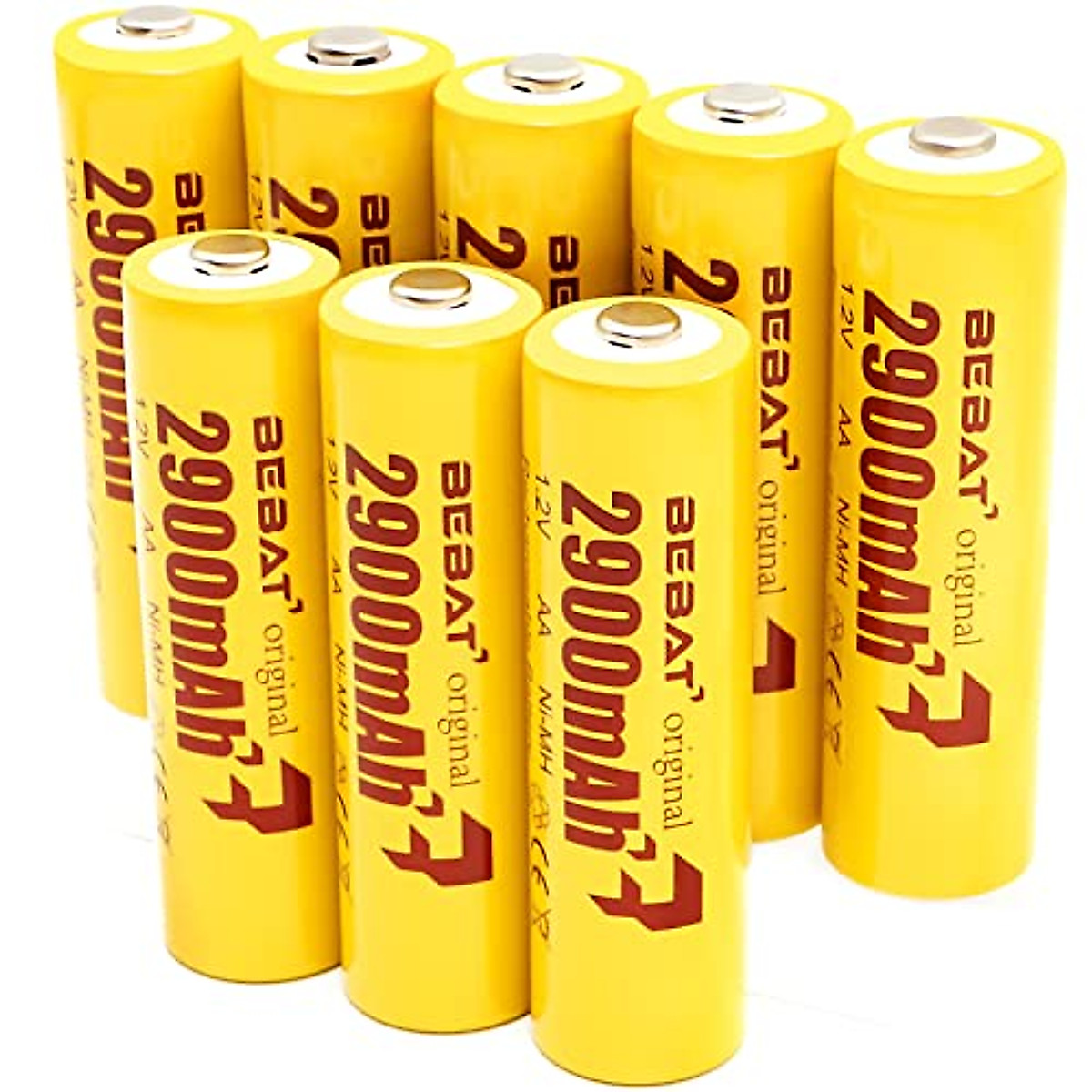 Double AA Battery Rechargeable AA Batteries AA Size 2900mAh Double A Battery 1.2V 2a Batteries High-Capacity Rechargeable Double A Batteries 8 Pack NiMH AA Batteries double a rechargable batteries