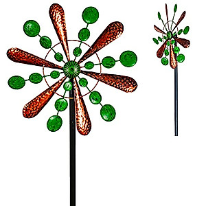Garden Wind Spinner - Outdoor Metal Spinner - Kinetic Wind Spinner - Art Decorations for Outdoor Yard, Garden, and Patio - Easy-to-Spin Garden Spinner Ornament for Captivating Outdoor Decorations