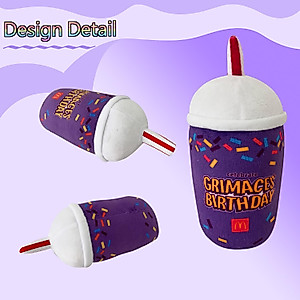 VAOUX Grimace Plush,Grimace Shake Yellow Hat Plush Toy,Stuffed Animal Toy Game Doll Toy Fans Anime Great Gift for Boys and Girls (Shake)