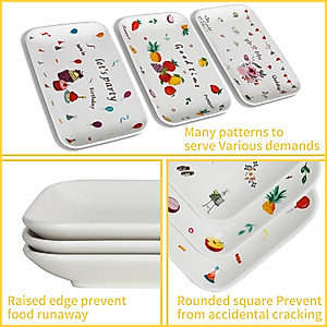 HAPPY KIT 3 Tier Serving Tray Set and Tiered Tray Stand,12 Inch Widened Porcelain Platters with Freely Combinable Rack,Decor Cupcake Stand for Christmas Party Display,Dessert Trays Collapsible