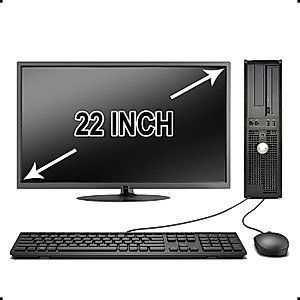 Dell Desktop Complete Computer Package with Windows 10 Home C2D 2.2G, 4G, 160G, DVD,W10H64,WIFI, 22 LCD (Brand May Vary) (Renewed) (4G/160G+22inLCD)