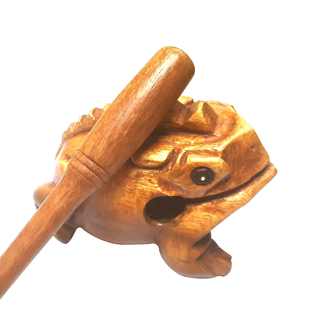 Wood Frog Guiro Rasp Wooden Handcraft Musical Instrument Tone Block Medium 4 Inch Wood Toy