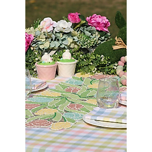 COTTON CRAFT Countryside Classic Gingham Buffalo Check Plaid Tablecloth - Premium Cotton - Spring Easter Bunny Luncheon Dinner - Table Cover - 60 inch x 84 inch - Yellow Multi