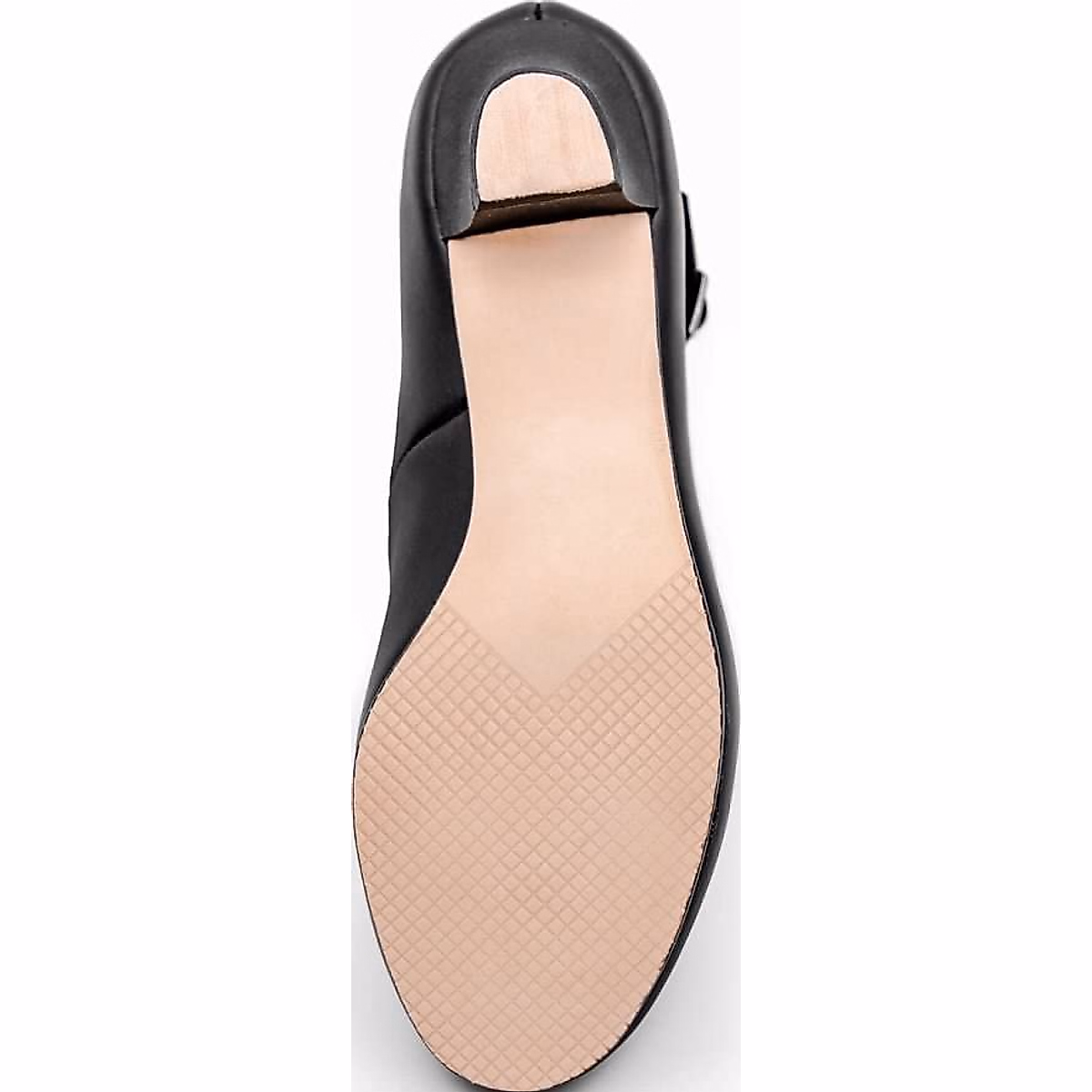 Linodes PU Leather Ankle Strap Character Shoe 1.55'' Dance Shoes for Women-Black-8M-UPD