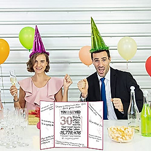 Vlipoeasn Happy 30th Birthday Guest Book Alternative Signature Congrats Certificate, Rose Gold 30th Birthday Decorations for Women, 30th Birthday Party Supplies, 30 Years Old Birthday Gifts for Her