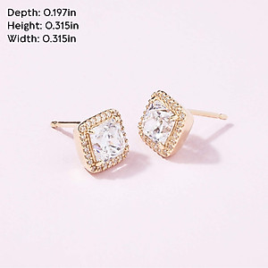 PANDORA Timeless Elegance Stud Earrings, Gold 14K, Clear Cubic Zirconia, One Size