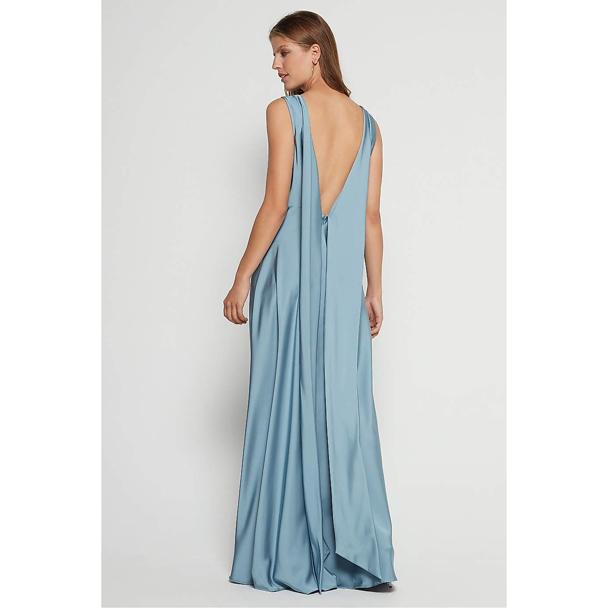 Jill Jill Stuart Bow-Back Satin Gown Glacier Size 6
