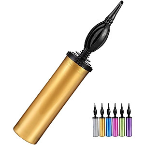 KONGCHAN Balloon Pump Hand Held,Sturdy Balloon Hand Manual Inflator Hand Pump suitable for balloon arch kit, helium balloons, foil & confetti Balloons Yoga Ball（Random Color）
