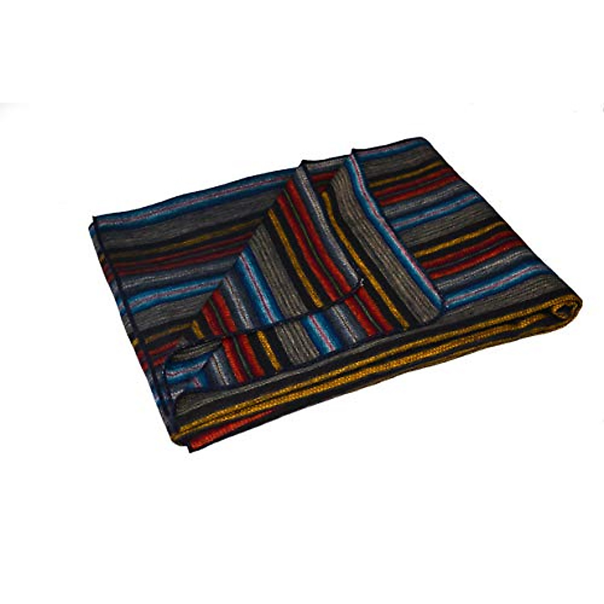 Casa De Alpaca, Handmade Ecuadorean Alpaca Wool Small Blankets/Throws (Dark SM Stripe)