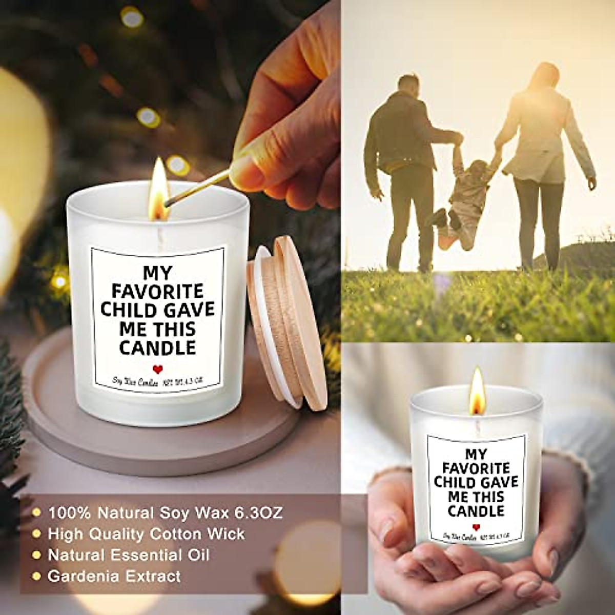 My Favorite Child Gave Me This Candle, Christmas Gifts for Mom from Daughter Son Birthday Gifts for Mom, Christmas Day Gifts for Grandma, Mom, Wife, Women, Pregnant Mom