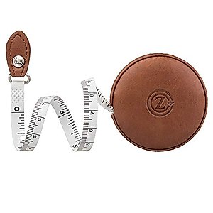 Sewing Tape Measure, Medical Body Cloth Tailor Craft Dieting Measuring Tape, 60 Inch/1.5M Dual Sided Retractable Ruler with Push Button Round(1 Pack, Brown)