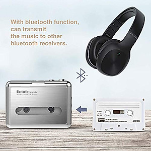 DIGITNOW! Bluetooth Walkman Cassette Player Bluetooth Transfer Personal Cassette, 3.5mm Headphone Jack and Earphones Included