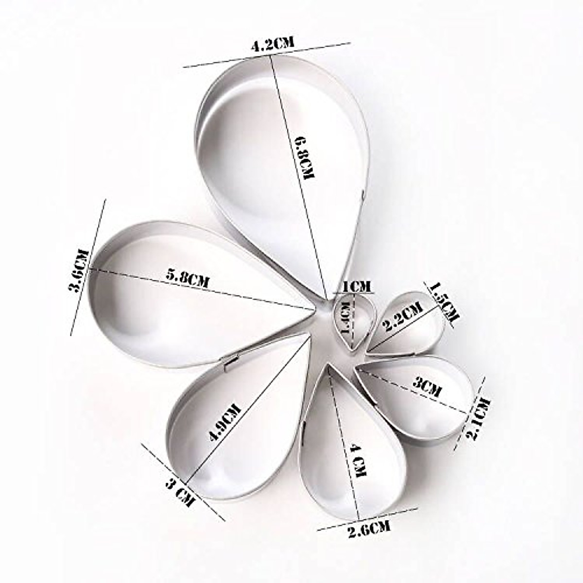 7pcs Rose Petal Cutter Set Gum Paste Fondant Cake Cutters Decorating Tools