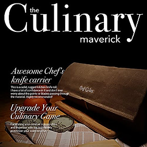 Chef Knife Waxed Canvas Knife Roll Bag| 8 Pockets for Knives & Kitchen Utensils Waterproof Material | Great Gift for Executive Chefs & Culinary Students (Green)