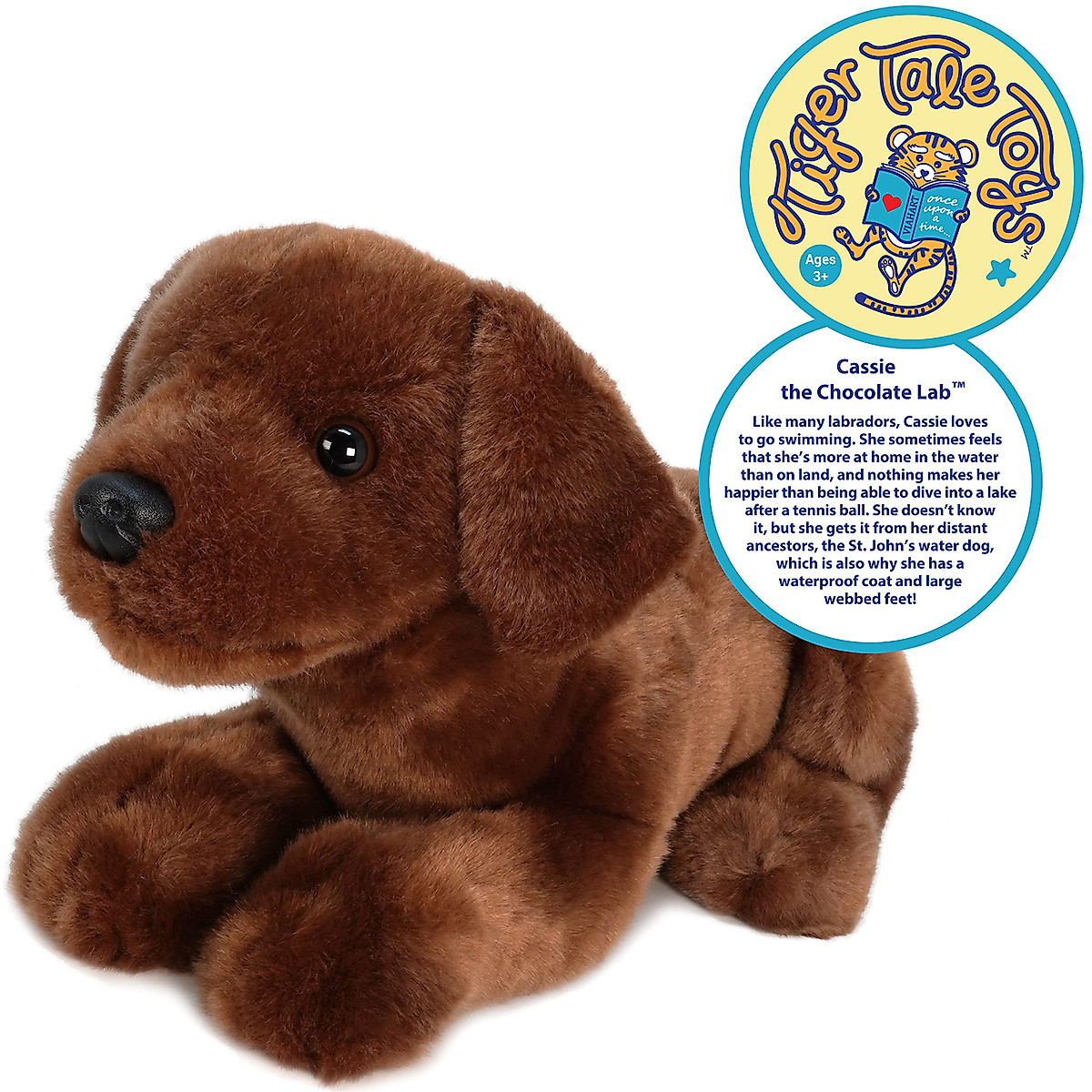 VIAHART TigerHart Cassie The Chocolate Lab - 12 Inch Stuffed Animal Plush Labrador Dog