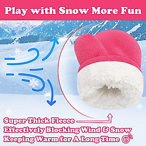 Sherpa Baby Girls Mittens - Winter Toddler Snow Gloves 12-18 Months