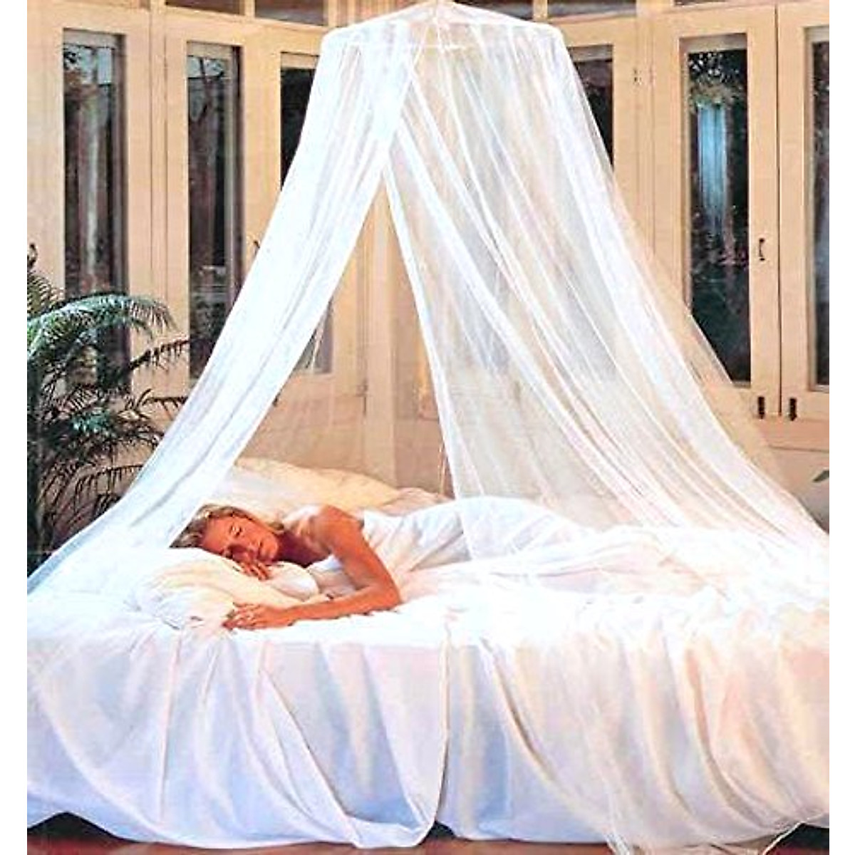 Dreamma White Round Bed Canopy Mosquito Net