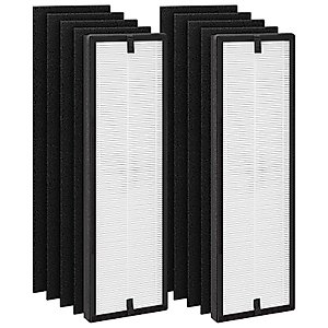 NEA-F1 H13 True HEPA Replacement Filter for Eureka NEA120 Air Puri-fier and for Toshiba Smart WiFi Air Puri-fier CAF-W36USW - 2 Pack NEA-F1 True HEPA Filter with 8 Pack NEA-C1 Carbon Filter