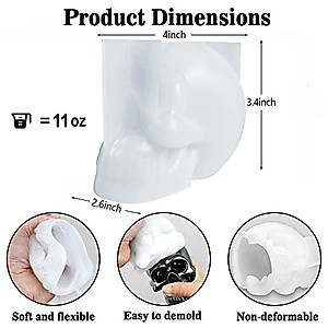 Skull Mold, Funstorm 3D Skull Silicone Molds for Resin, with Exact Detail, Upgraded Skull Epoxy Resin Molds for Candle Making, Resin Casting Art Crafts Home Decor, Outdoor, Holiday Decor