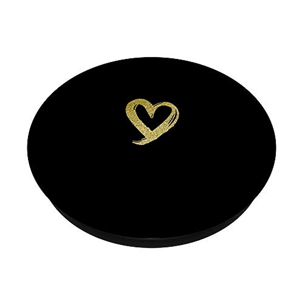 Yellow Minimalist Heart Black PopSockets Swappable PopGrip