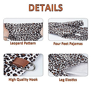 Harikaji Leopard Cat Pajamas, Doggy Kittens Jammies Onesie PJS, Dog Cat Shirt Stretchable Dog Jumpsuit Bodysuit L