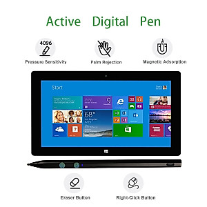 MPP 2.0 Stylus Pen for HP Envy X360 Specter X360 Pavilion x360 2-in-1 Laptops with 4096 Pressure Sensitivity and Palm Rejection Genuine Digital HP Pen Replacement Black