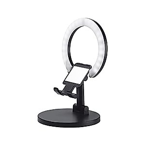 Merkury Foldable Phone Stand with Ring Light - Black