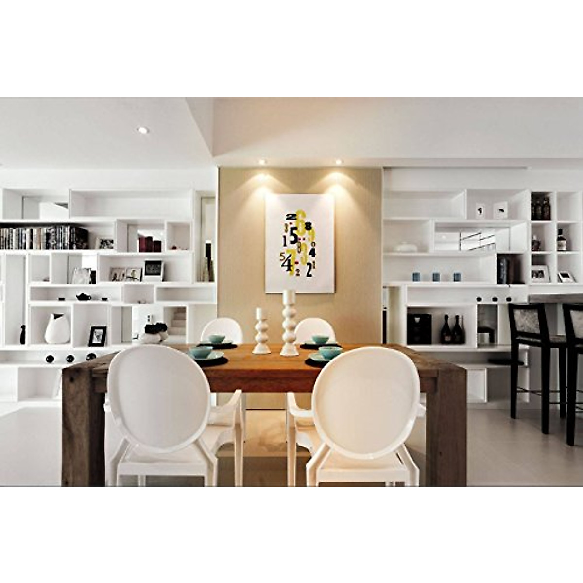 2xhome White - Modern Contemporary Louis XIV Dining Chair Armchair Ghost Style Ghost Chair with Arms Ghost Arm Chair in White Stackable Stacking Made From Polycarbonate