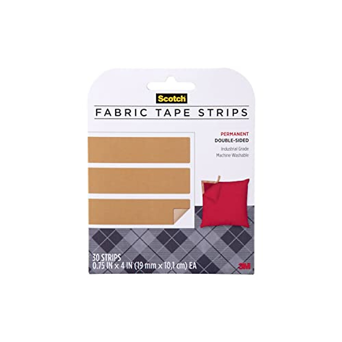 Scotch Permanent Fabric Tape Strips, Machine Washable, Perfect for DIY and Crafting (FAP-1-CFTP)
