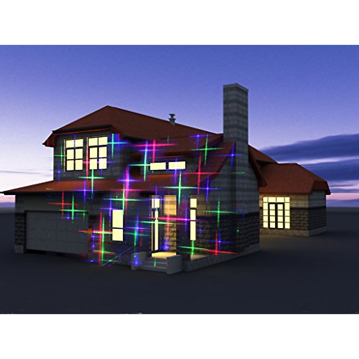 LedMall Motion 8 Patterns in 1 Red, Green, and Blue Outdoor Christmas Laser Lights Projector with remote control and Security Lock