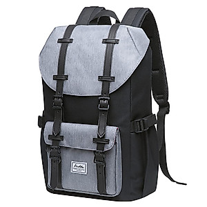 KAUKKO Laptop Outdoor Backpack, Traveling Rucksack Fits 15.6 Inch Laptop(5-7-Black Grey)