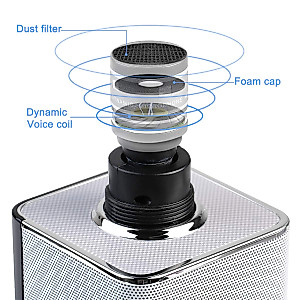 2049 12w Cardioid Dynamic Wireless Microphone, Handheld Wireless Bluetooth Karaoke Systems Karaoke Microphone for Home,Outdoor,Party,Classroom,Wedding,Car (X50, Starry Silver)