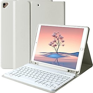 BAIBAO Keyboard Case for iPad 9th Generation 2021 10.2 inch/iPad Pro 10.5 inch, Detachable Wireless with Pencil Holder Keyboard for New iPad 9th/8th/7th Generation/iPad Air 3 (Gray)