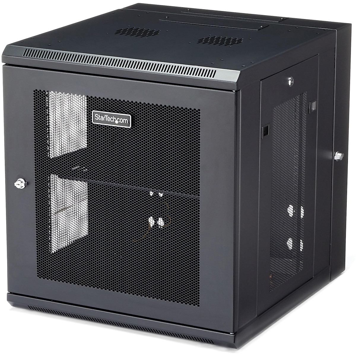 StarTech.com 4-Post 12U Wall Mount Network Cabinet with 1U Shelf, 19in Wall-Mounted Server Rack, Up to 20in Mounting Depth