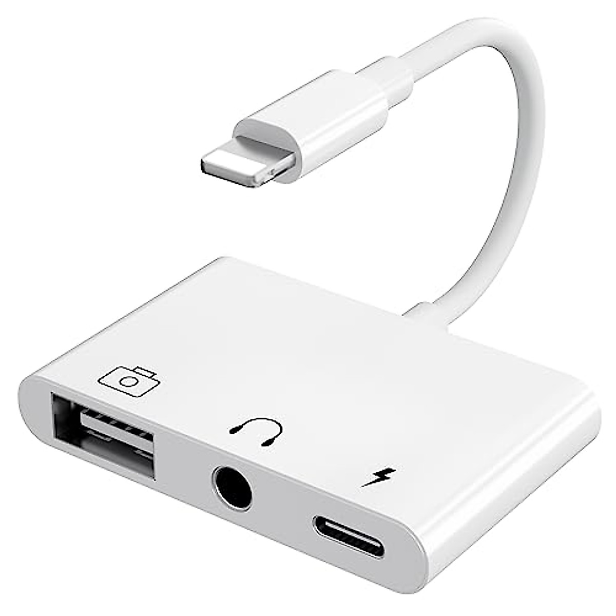 MASAYA USB 3 Camera Adapter,3 in 1 USB Female OTG Adapter with 3.5 mm Headphone Jack and Charging Splitter Compatible with i-Phone 12 11 X 8,Support Card Reader,MIDI