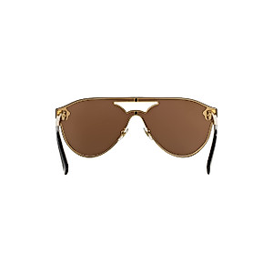 Versace Woman Sunglasses Gold Frame, Brown Mirror Bronze Lenses, 0MM