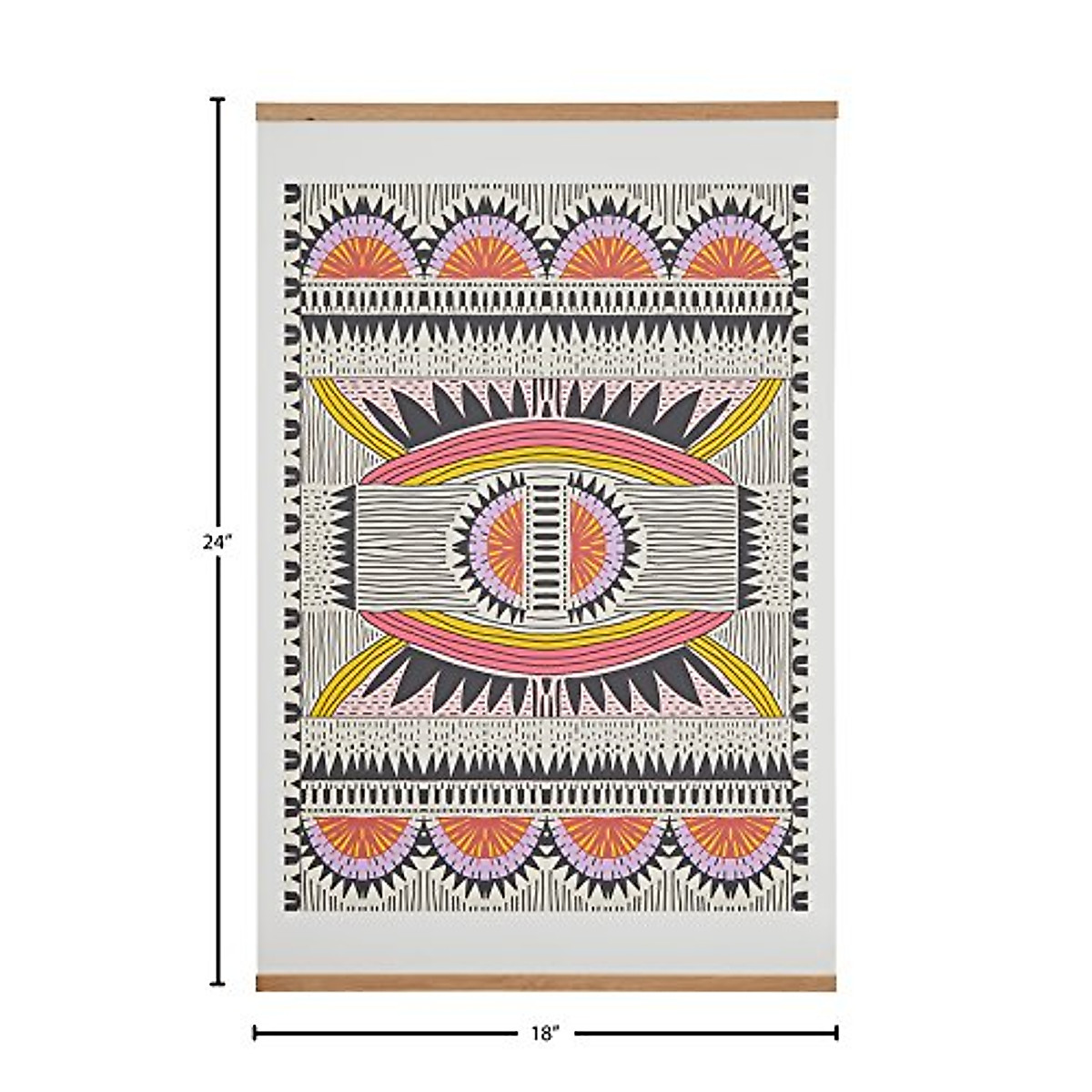 Amazon Brand – Rivet Tribal Multi-Color Art Print with Oak Hanger, 18" x 24"