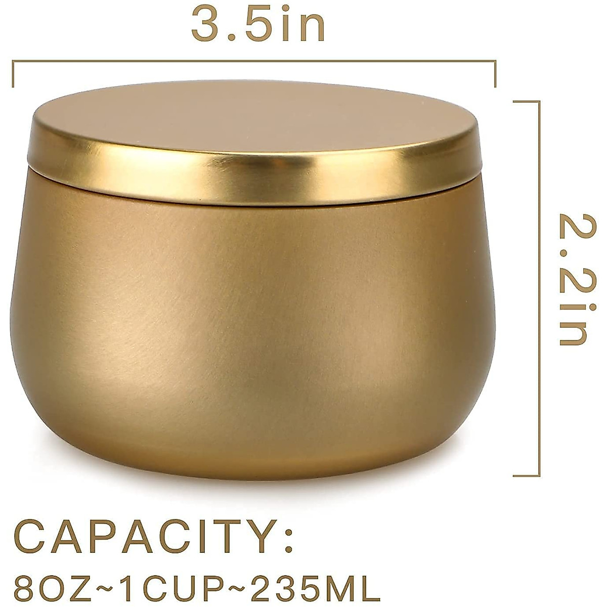 SONVIIBOX 8oz Gold Candle Tins for Making Candles 24 Pack - Candle Jars 8 oz Tin Bulk Candle Jars with Lids for Candle Making (Gold)