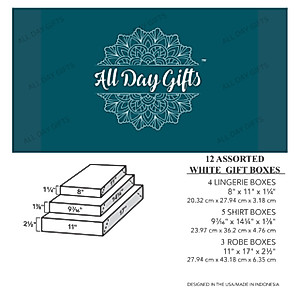 All Day Gifts 10 Pack White Gift Wrap Boxes with Lids - Assorted Multi-pack