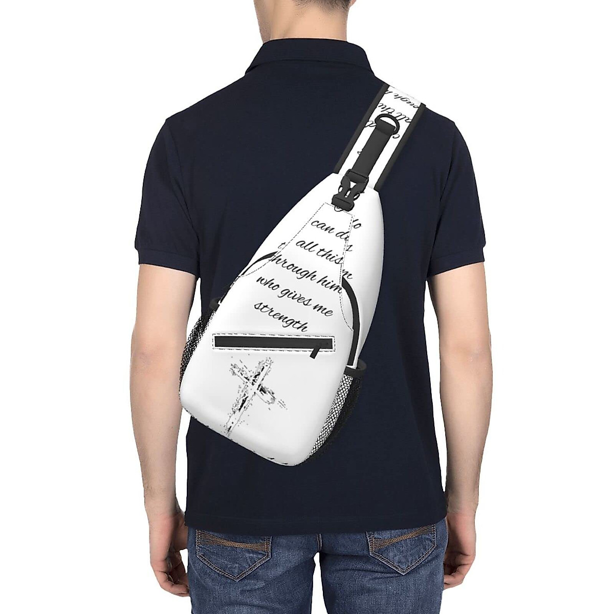 Christ Bible Sling Bag Crossbody Chest Daypack Casual Backpack Jesus Cross Shoulder Bag CasualDaypacks