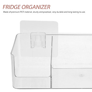 Kichvoe Organizer Storage Cabinet Refrigerator Bin Clear Plastic Bins for Fridge Bath Basket with Suction Cups Refrigerator Crisper Storage Containers Kitchen Organization Fridge Organizer