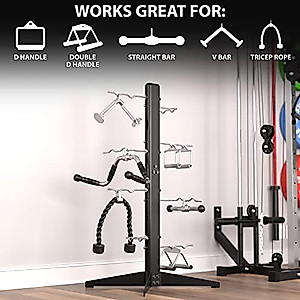 Synergee Cable Attachment Rack. Free-Standing Storage Rack. Multi-Use Storage Posts for Exercise Attachments.