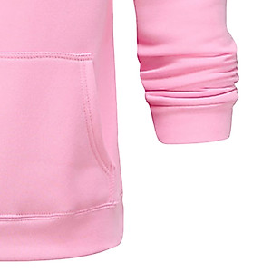 Maiyifu-GJ Pullover Hoodies for Men Classic Casual Solid Loose Fit Long Sleeve Hoodie Basic Lightweight Hooded Sweatshirt (Pink,XX-Large)