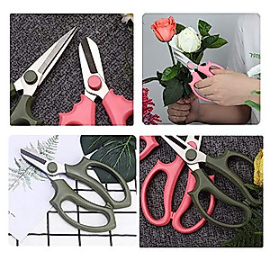 Leize Garden Flower Scissors, Premium Thickened Stainless Steel Floral Shears, Strong Pruner for Flowers, Branches and Leaves