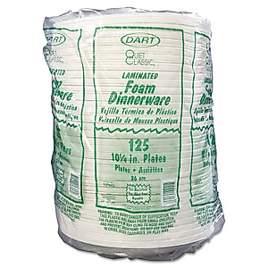 Dart 10PWQR 10.25 in White Laminated Foam Plate (Case of 500)