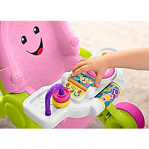 Fisher-Price Laugh & Learn Stroll & Learn Walker Gift Set, Musical Baby Walking Toy and Soft Doll for Infants Ages 9 Months and Older