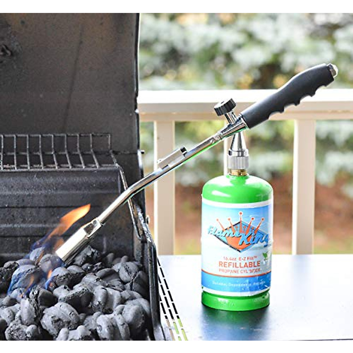 Flame King Propane Gas Blow Torch 20,000 BTU w/Self Igniter, Fire and Charcoal Starter, Weed Burner and more